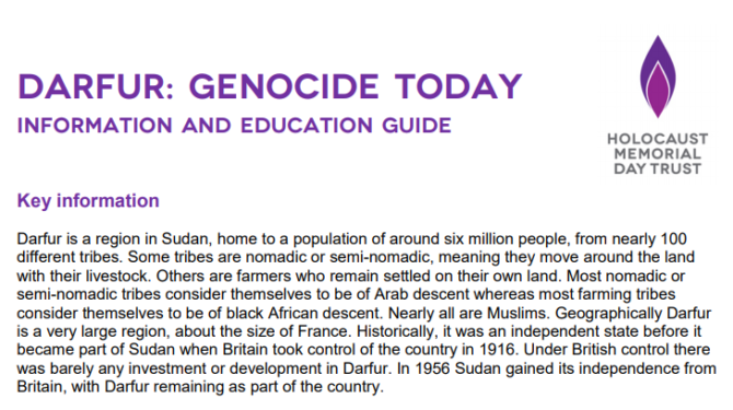 Holocaust Memorial Day Trust | Darfur: Genocide Today – a free ...